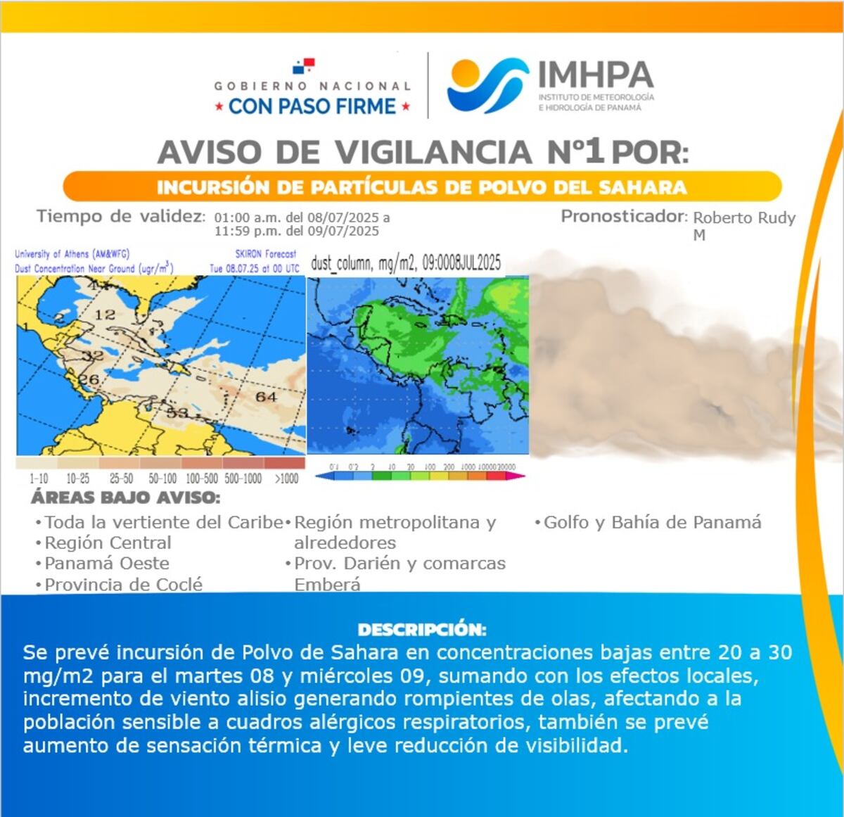 Panamá bajo aviso de vigilancia por incursión de partículas de polvo del Sahara | La Prensa Panamá